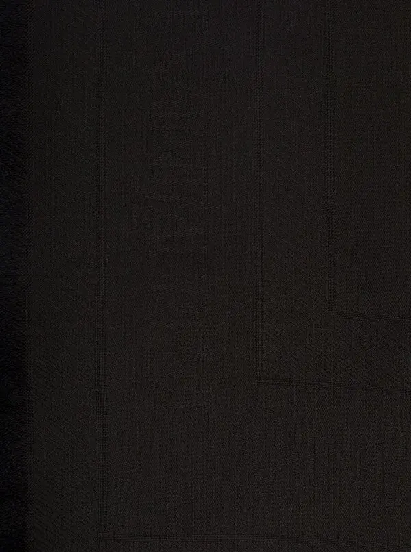 Saint Laurent Black Scarf With Jacquard Logo And Fringed Hem In Wool And Silk - Multicolor