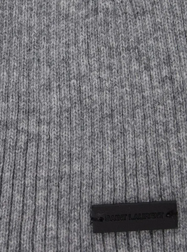 Saint Laurent Grye Beanie With Logo Patch In Cashmere