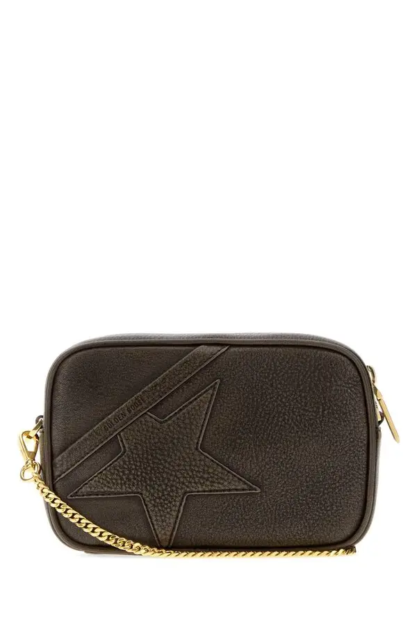 GOLDEN GOOSE Dark Leather Mini Crossbody Bag - Brown