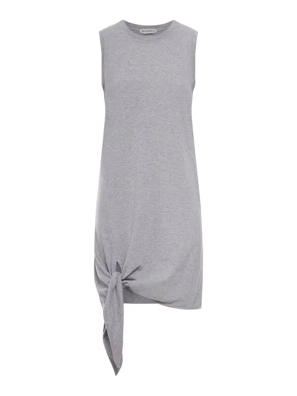 JW Anderson J.w.anderson Knotted Hem Dress In Medium Grey Mélange - Multicolor