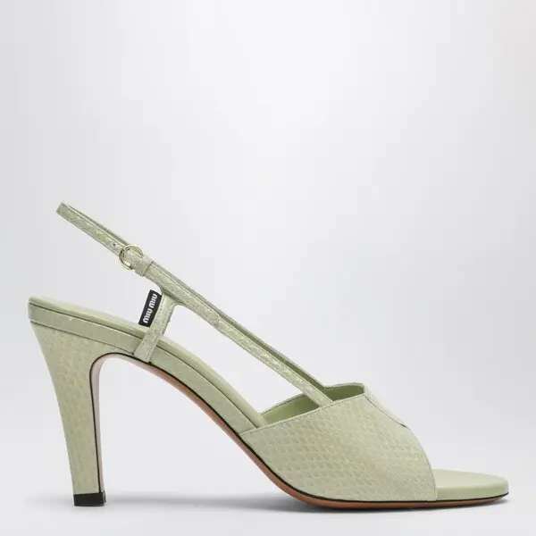 Miu Miu Pistachio-colored Ayers Slingback Sandals - Green