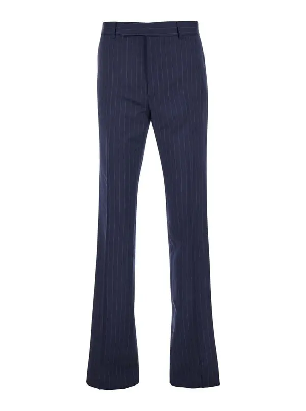 Givenchy Blue Flared Pants With High Waist In Wool