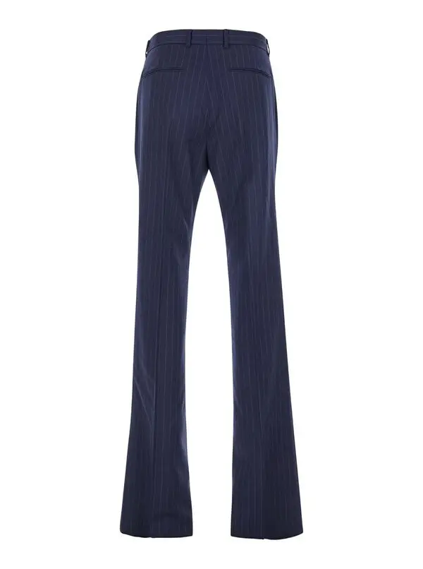 Givenchy Blue Flared Pants With High Waist In Wool