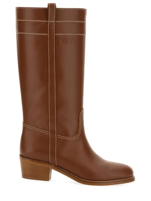 FAY Leather Boot - Brown