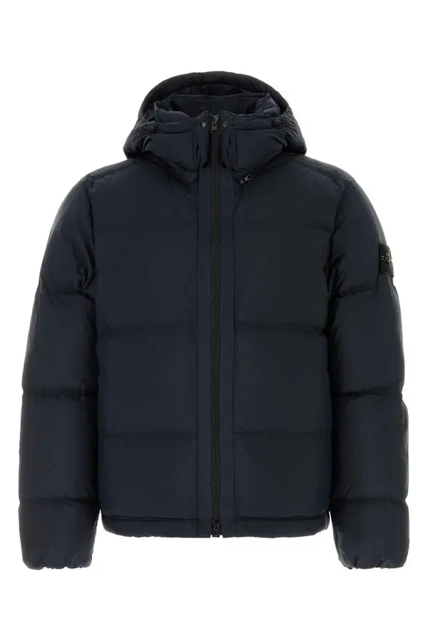 Stone Island Navy Nylon Down Jacket - Blue