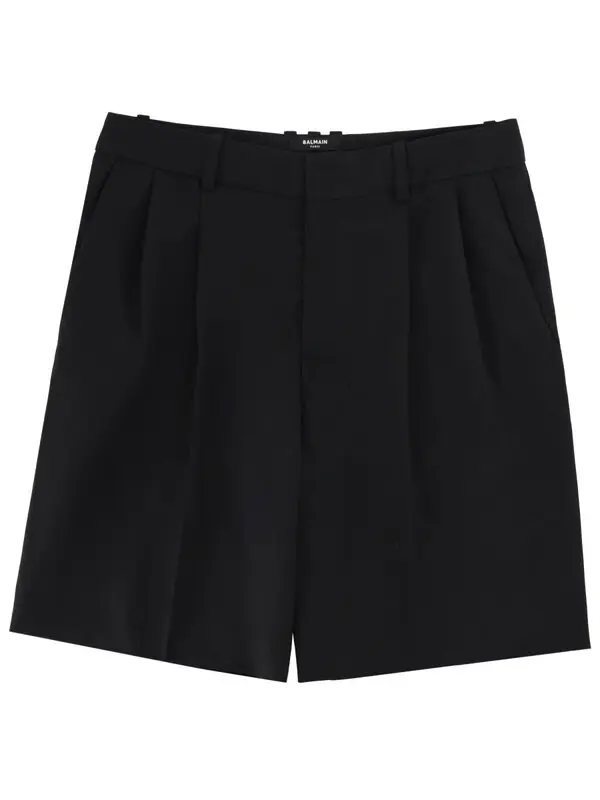 Balmain Wool Tailored Shorts - Black