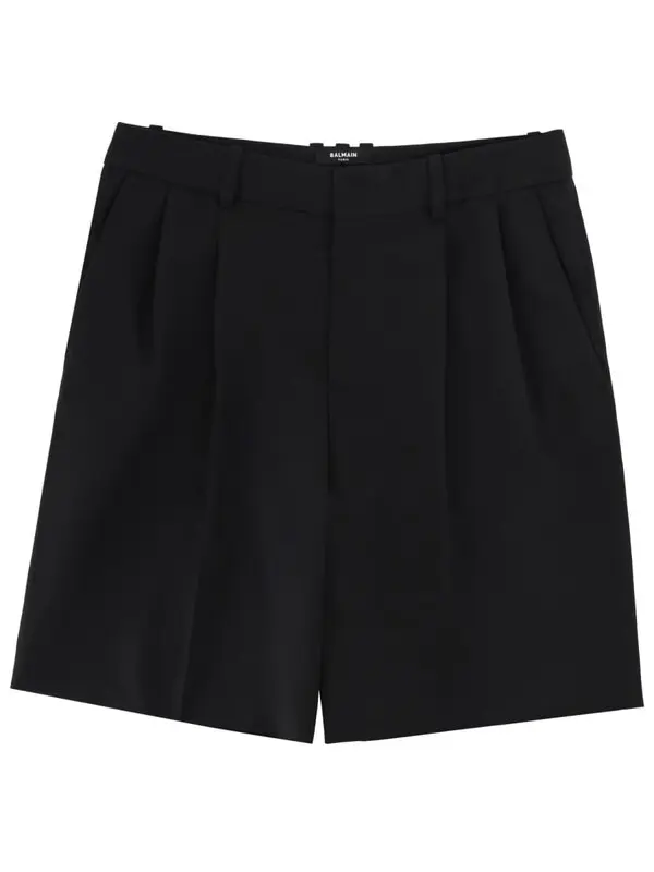 Balmain Wool Tailored Shorts - Black