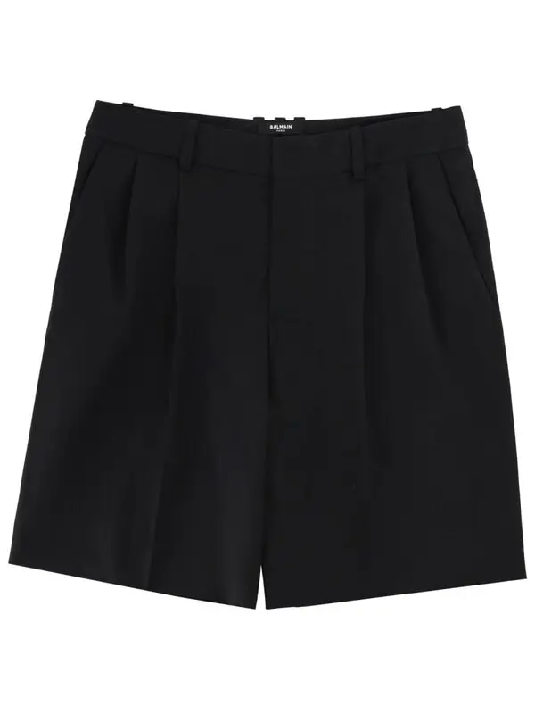 Balmain Wool Tailored Shorts - Black