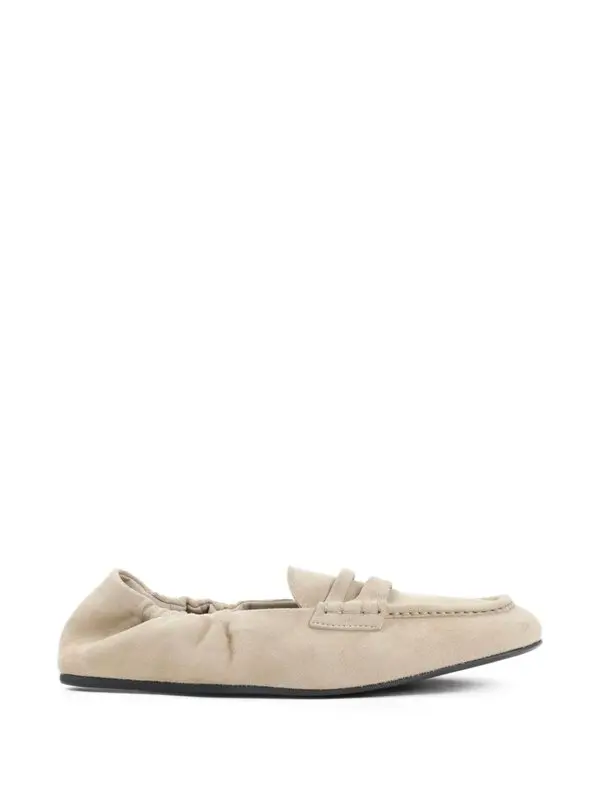 Miu Miu Ruches Suede Leather Loafers - Multicolor