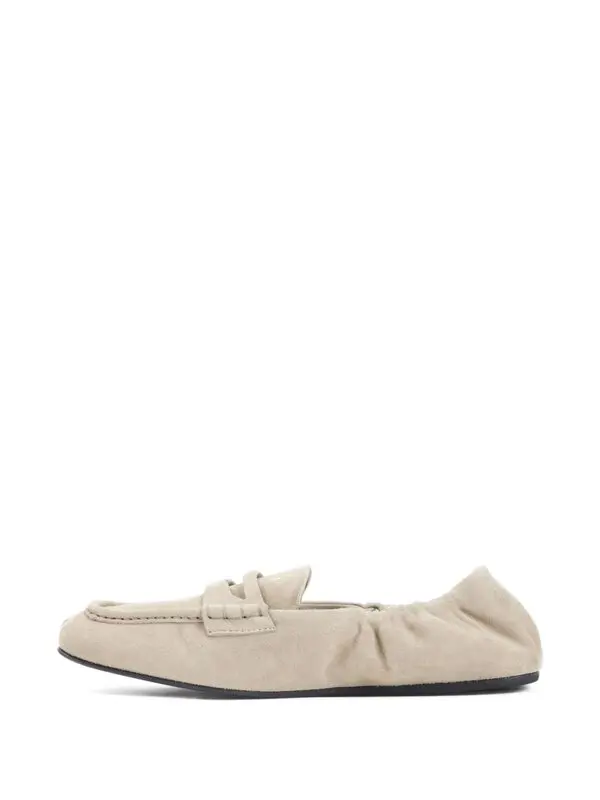 Miu Miu Ruches Suede Leather Loafers - Multicolor