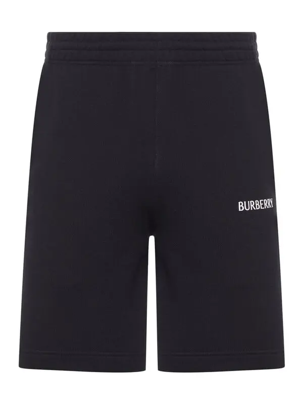 Burberry Cotton Shorts With Logo - Black