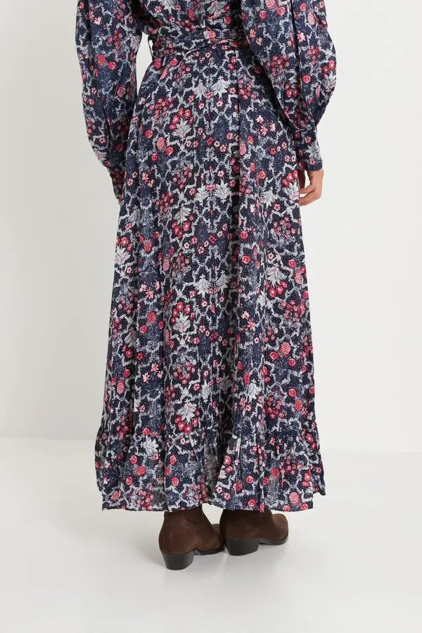 Isabel Marant Étoile Floral Linen Wrap Long Skirt - Multicolor