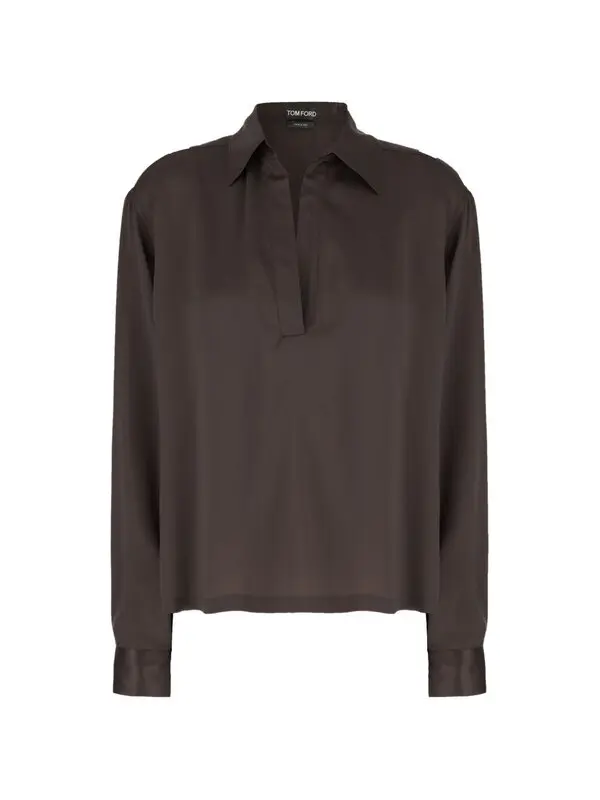 TOM FORD Silk Satin Polo Shirt