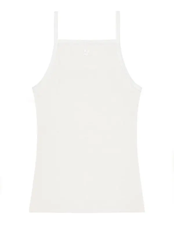 COURREGES Ribbed Tank Top - White
