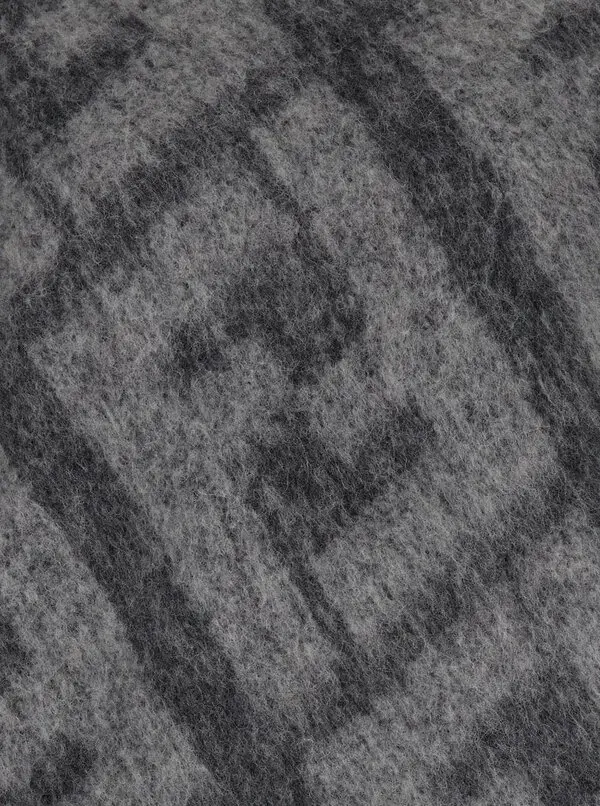 Fendi Grey Sweater With Jacquard Ff Motif In Wool