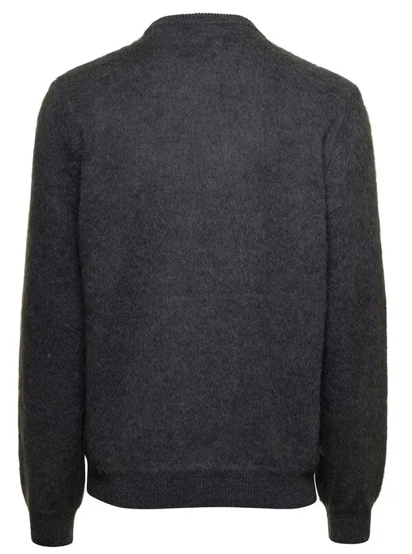 Fendi Grey Sweater With Jacquard Ff Motif In Wool