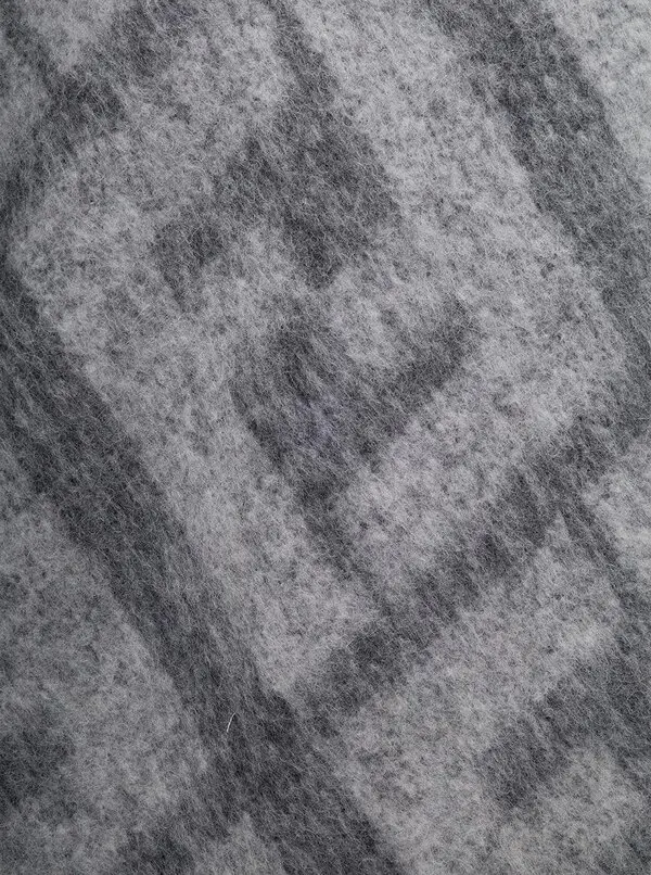 Fendi Grey Sweater With Jacquard Ff Motif In Wool