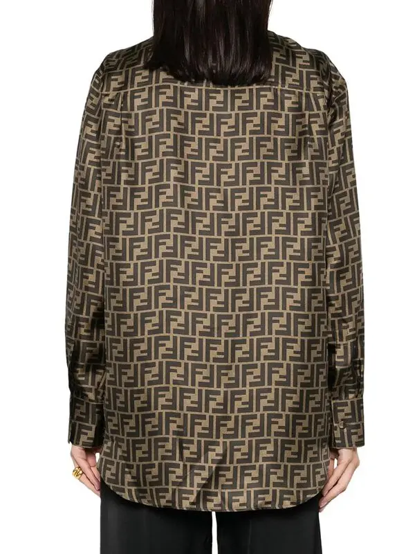Fendi Ff Silk Shirt - Brown