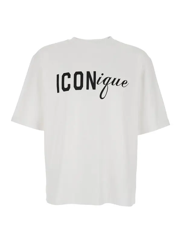 Dsquared2 Crew Neck T-shirt With Maxi Logo On The Front In Cotton For
