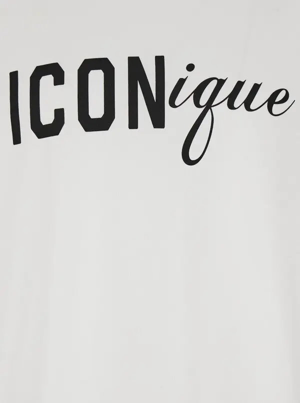 Dsquared2 Crew Neck T-shirt With Maxi Logo On The Front In Cotton For - White