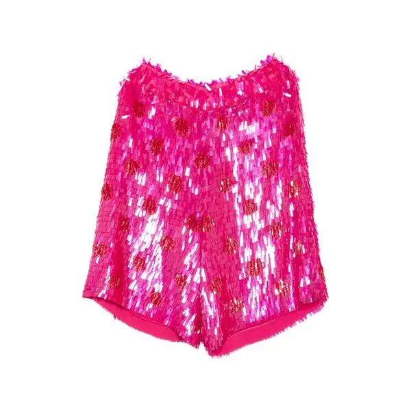 Dries Van Noten Sequin-embellished Silk Knee-length Shorts