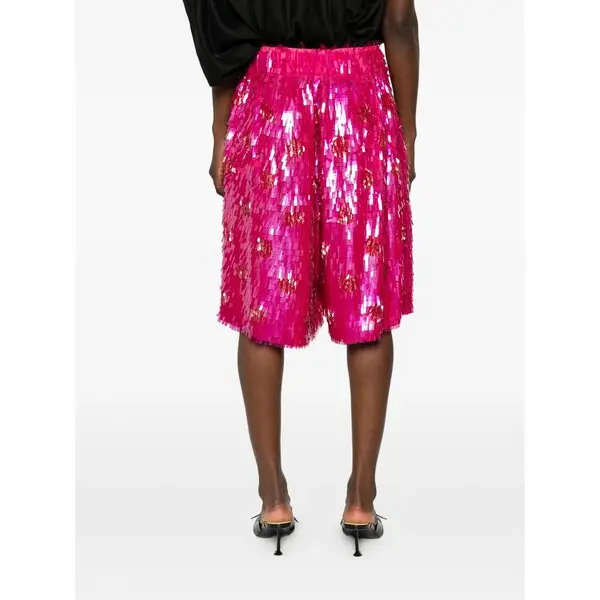 Dries Van Noten Sequin-embellished Silk Knee-length Shorts