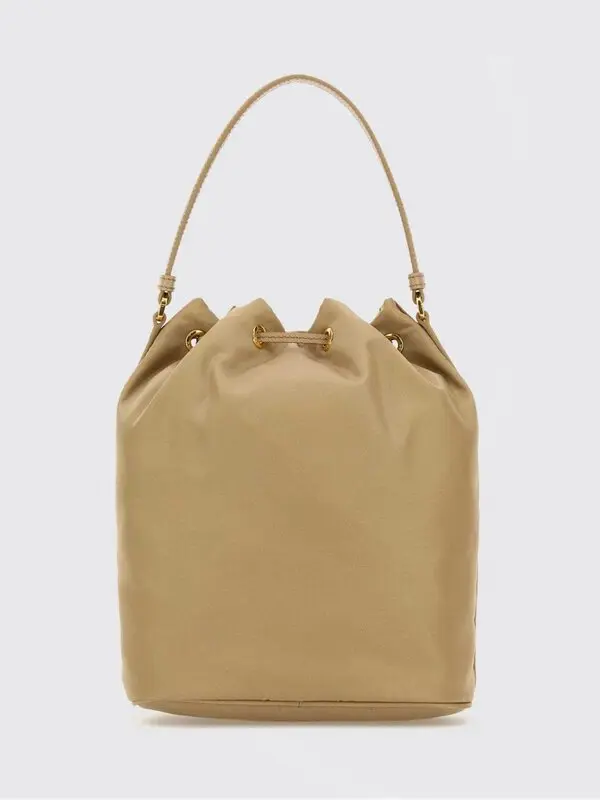 Prada Duet Re-nylon And Saffiano Leather Bucket Bag - Brown