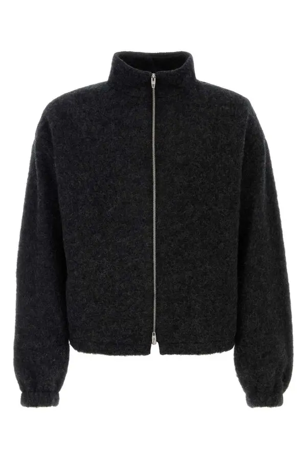 JIL SANDER Charcoal Wool Blend Sweatshirt - Gray