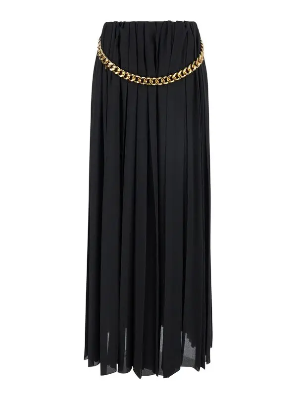 Balenciaga Pleated Skirt With Chain Belt - Multicolor