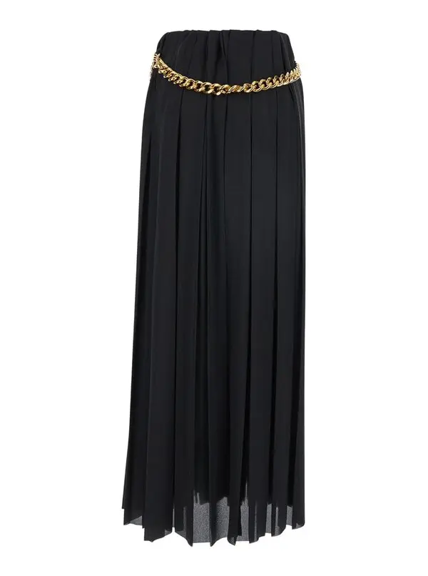 Balenciaga Pleated Skirt With Chain Belt - Multicolor