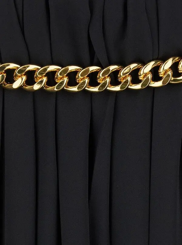 Balenciaga Pleated Skirt With Chain Belt - Multicolor