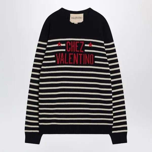 Valentino Garavani Sweater With Jacquard Pattern Chez - Blue