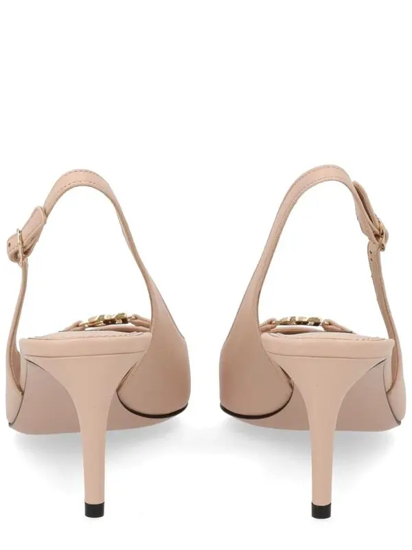 Dolce & Gabbana Leather Slingback Pumps - Cream