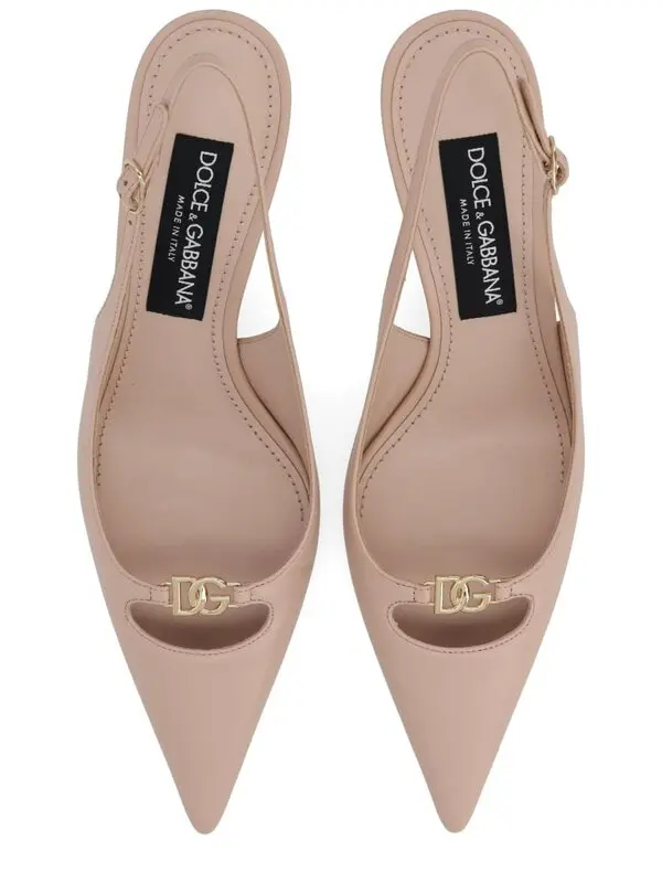 Dolce & Gabbana Leather Slingback Pumps - Cream