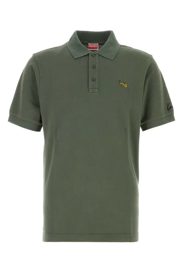 Kenzo Khaki Piquet Polo Shirt