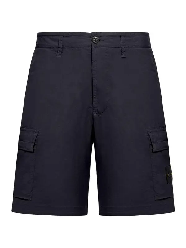 Stone Island Cargo Bermuda Shorts With Removable Badge