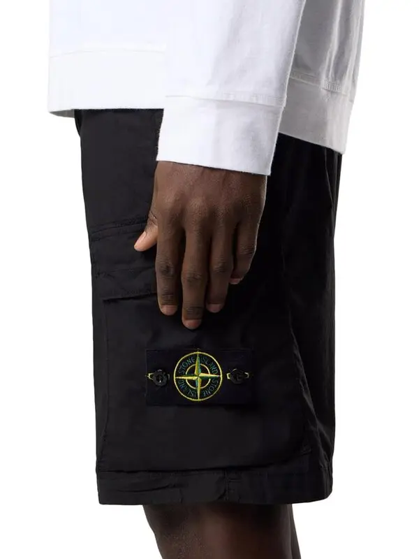 Stone Island Cargo Bermuda Shorts With Removable Badge