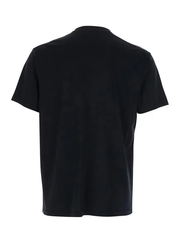 TOM FORD Crew Neck T-shirt With Logo Embroidery On The Front In Cotton Blend For - Black
