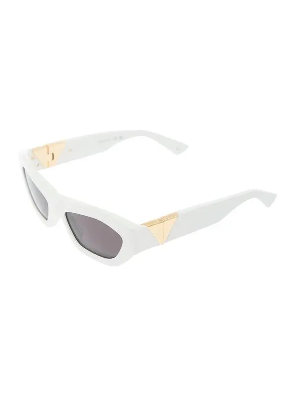 Bottega Veneta White Sunglasses In Recycled Acetate - Multicolor