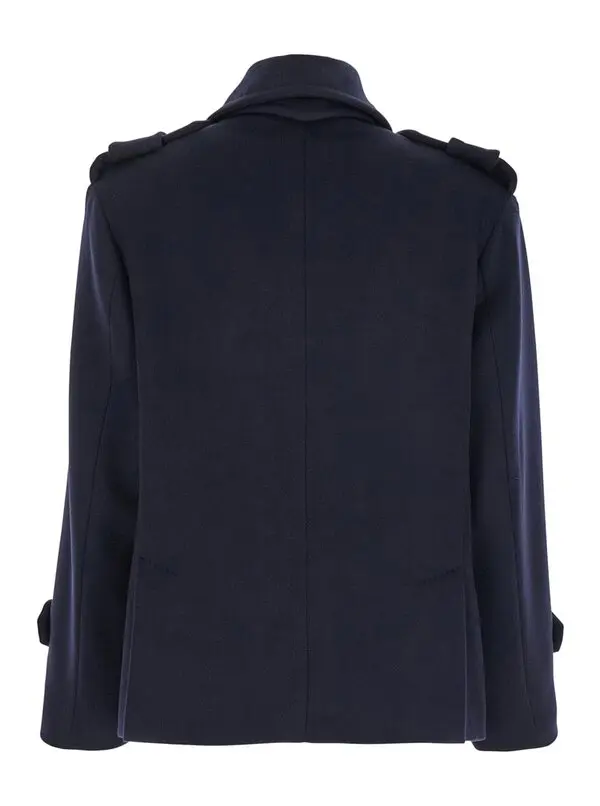 Max Mara Laveno Double Breasted Virgin Wool Blend Jacket - Multicolor