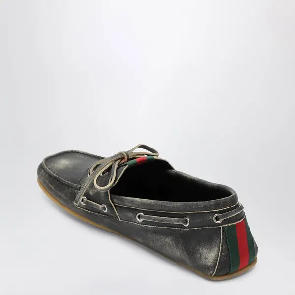 Gucci Boat Shoes With Washed Effect