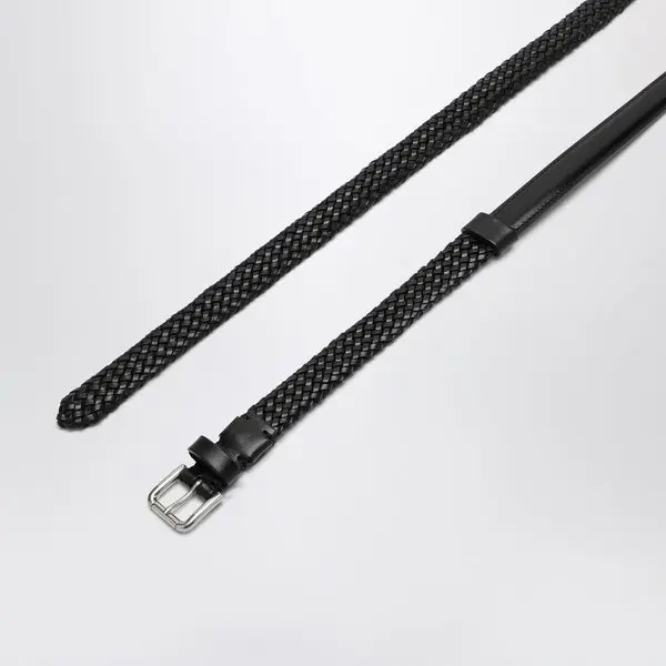 Dolce & Gabbana Woven Leather Belt - Black