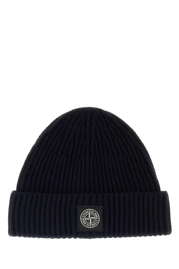 Stone Island Midnight Wool Beanie Hat - Blue