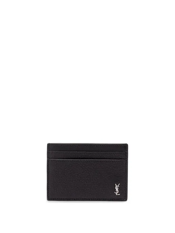 Saint Laurent Tiny Cassandre Card Case In Grained Leather - Multicolor