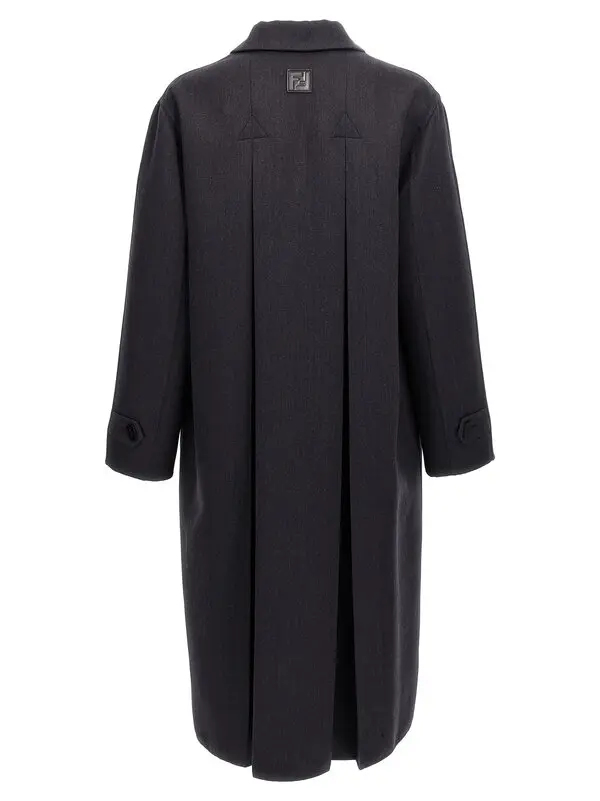 Fendi Double Wool Coat - Blue