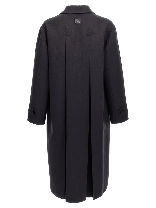 Fendi Double Wool Coat - Blue