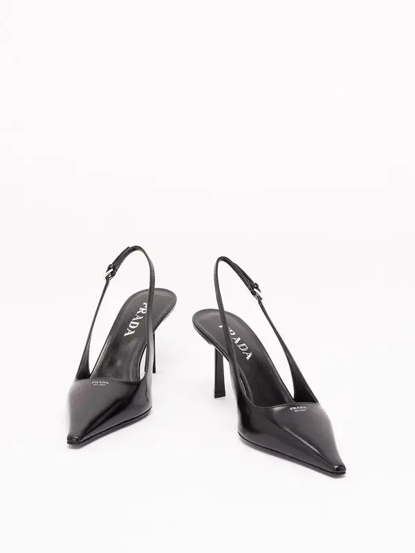 Prada Brushed Leather Slingback Pumps - Multicolor
