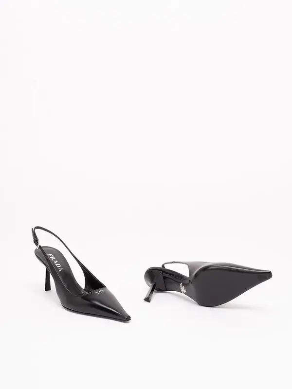 Prada Brushed Leather Slingback Pumps - Multicolor