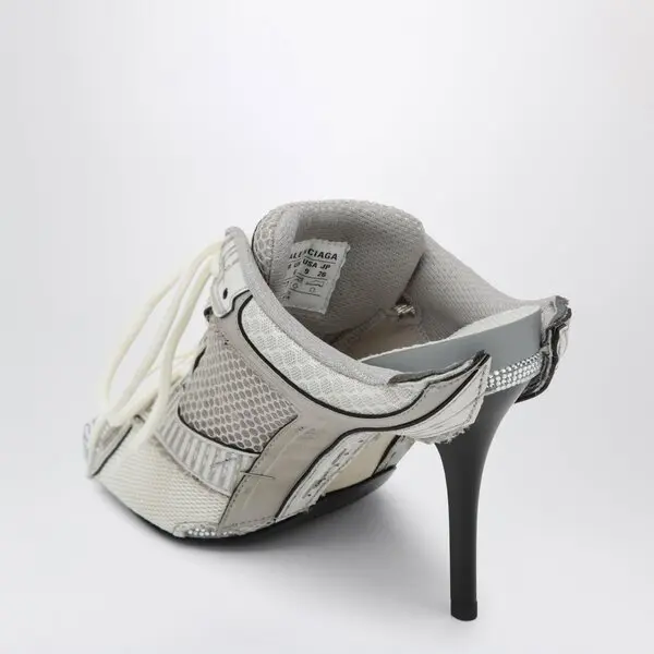 Balenciaga Distressed Effect Heeled Sandals - Gray