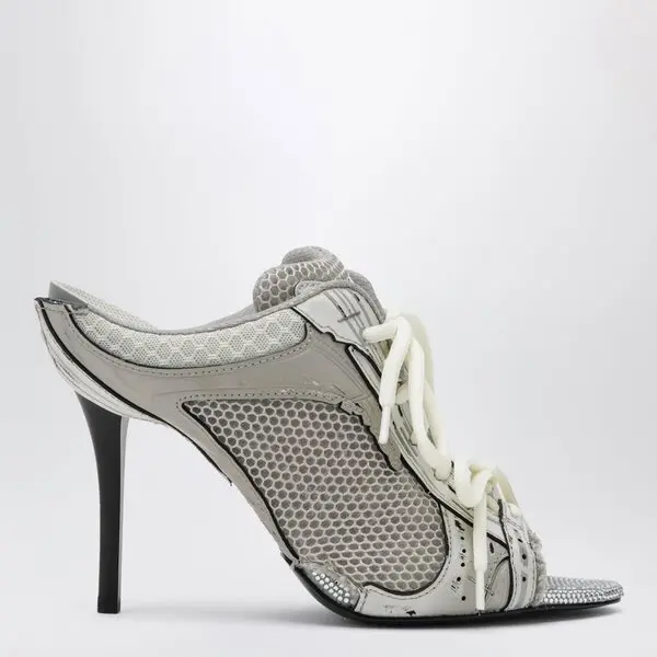 Balenciaga Distressed Effect Heeled Sandals - Gray